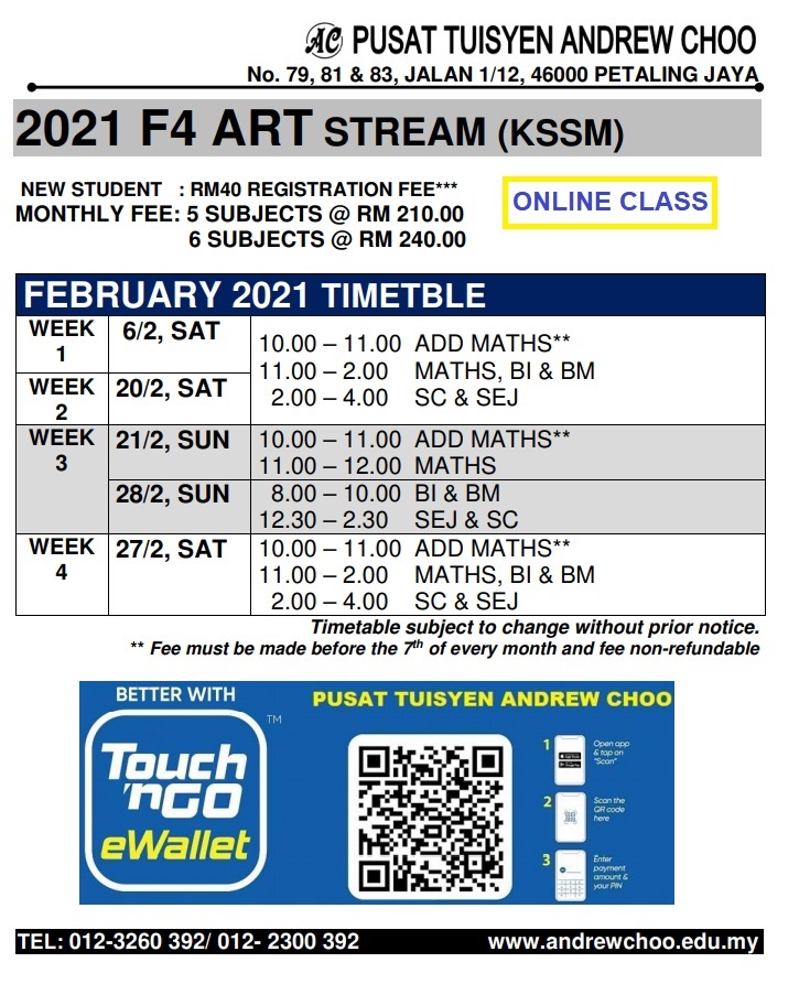 Tuition classes By Andrew Choo