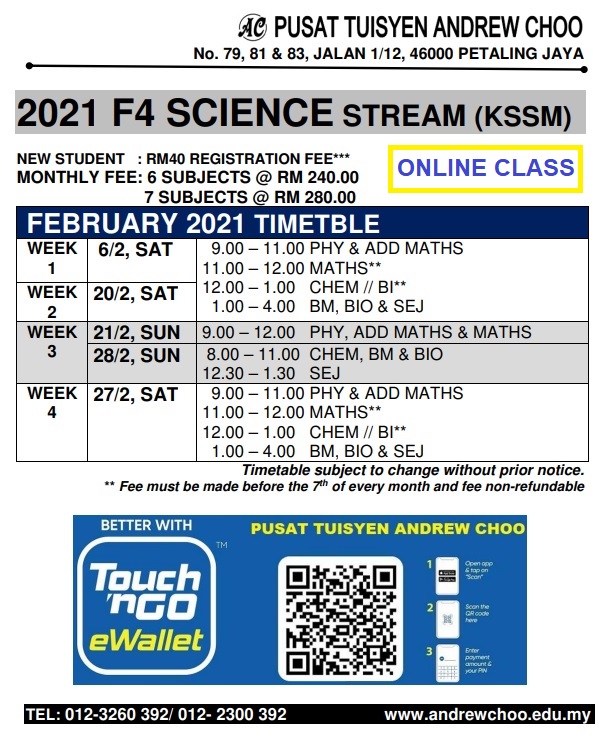 Tuition classes By Andrew Choo